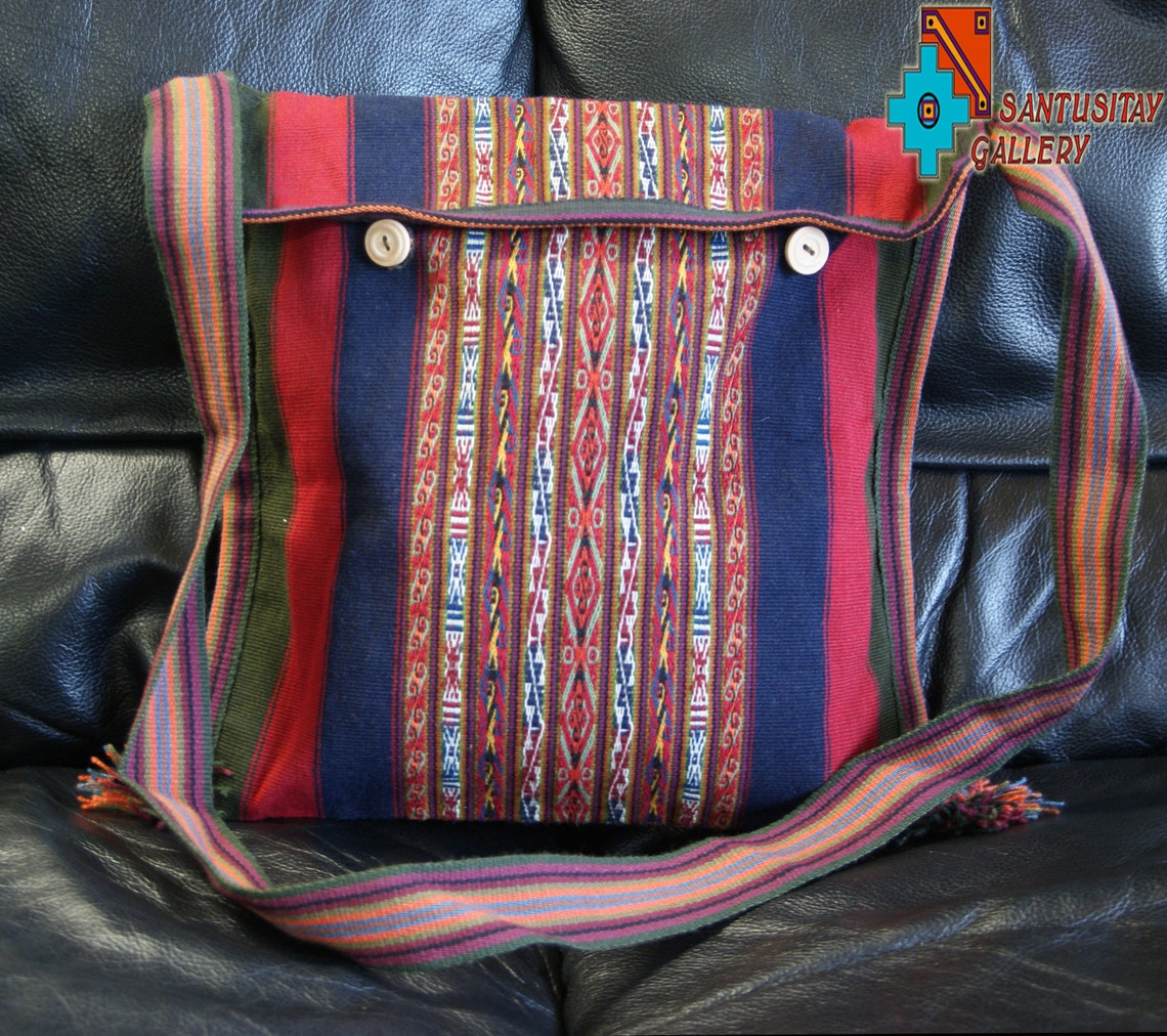 Hand Crafted on the Loom Alpaca Wool Bag Chuspa Traditional Beautiful ...