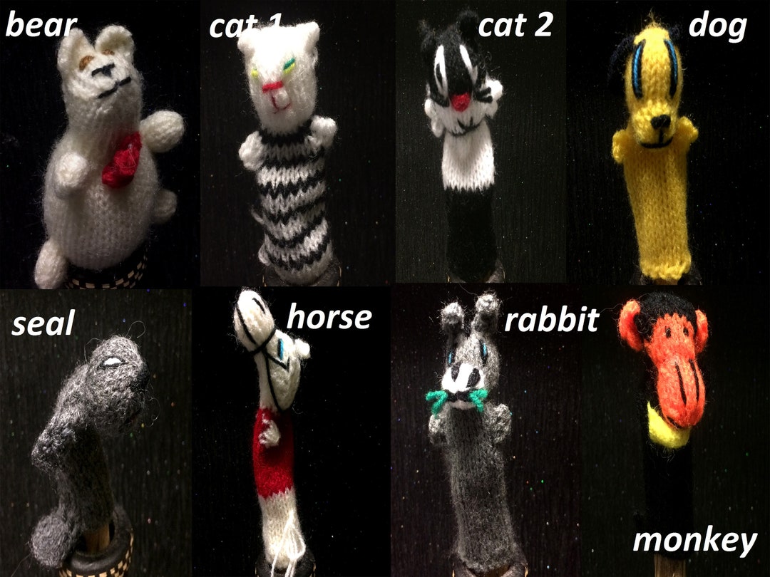 Knitted Finger Puppet Yarn Wool Kids Funny Toy Gift Children ...