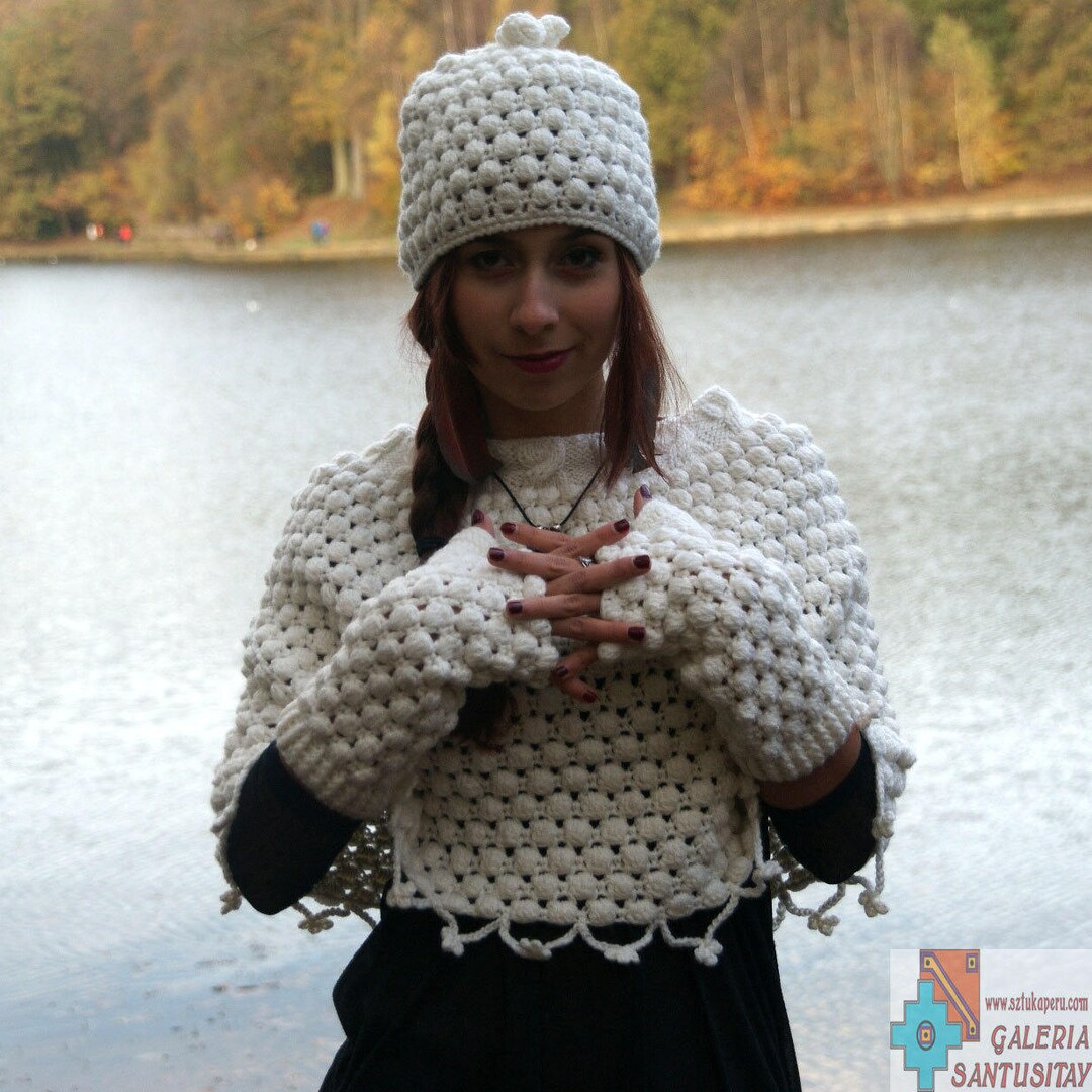 Exclusive Crochet Hand Made Alpaca Wool Set of Clothes, Wedding Set ...