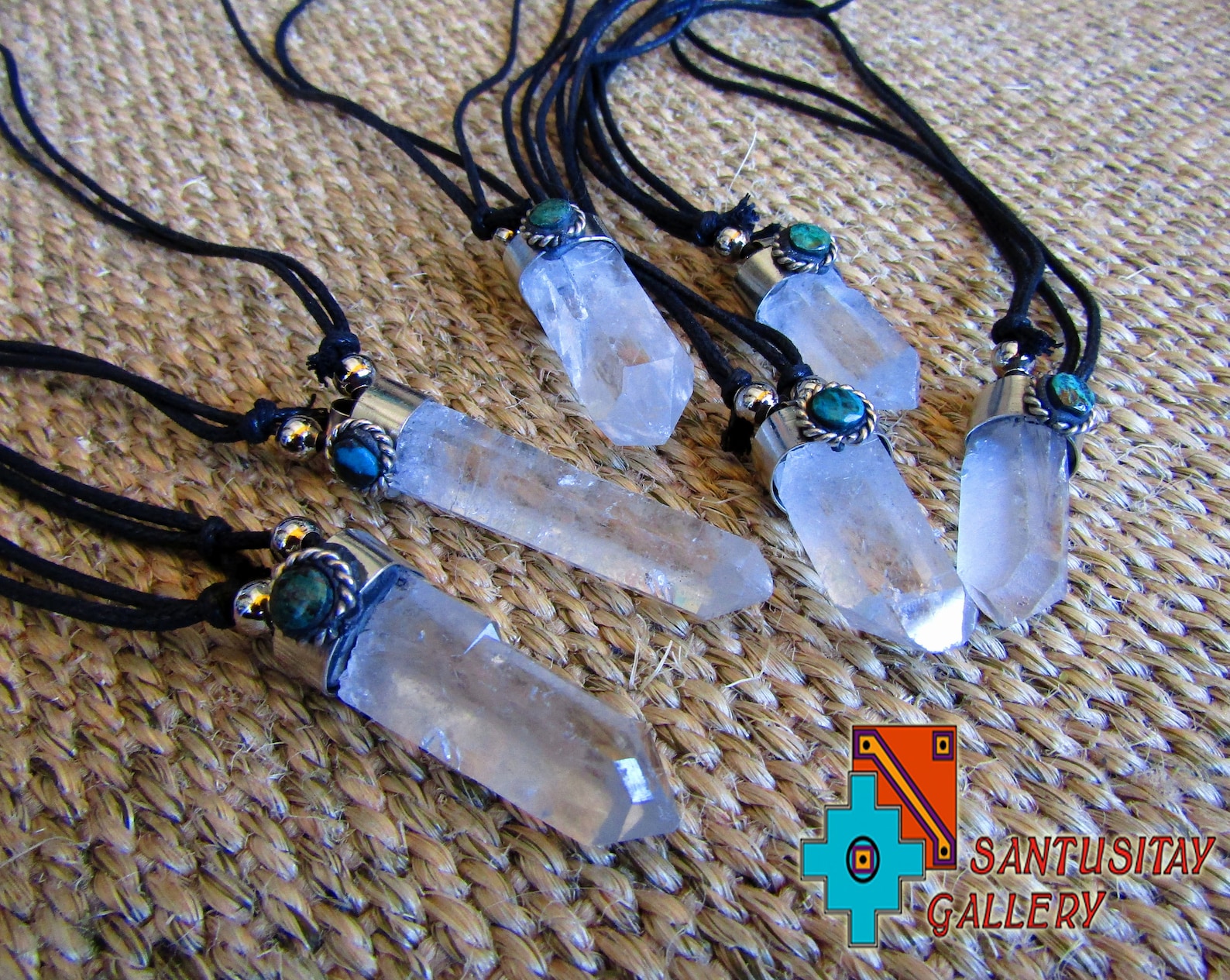 Quartz Crystal Mountain Stone Healing Pendant Hand Crafted Natural ...