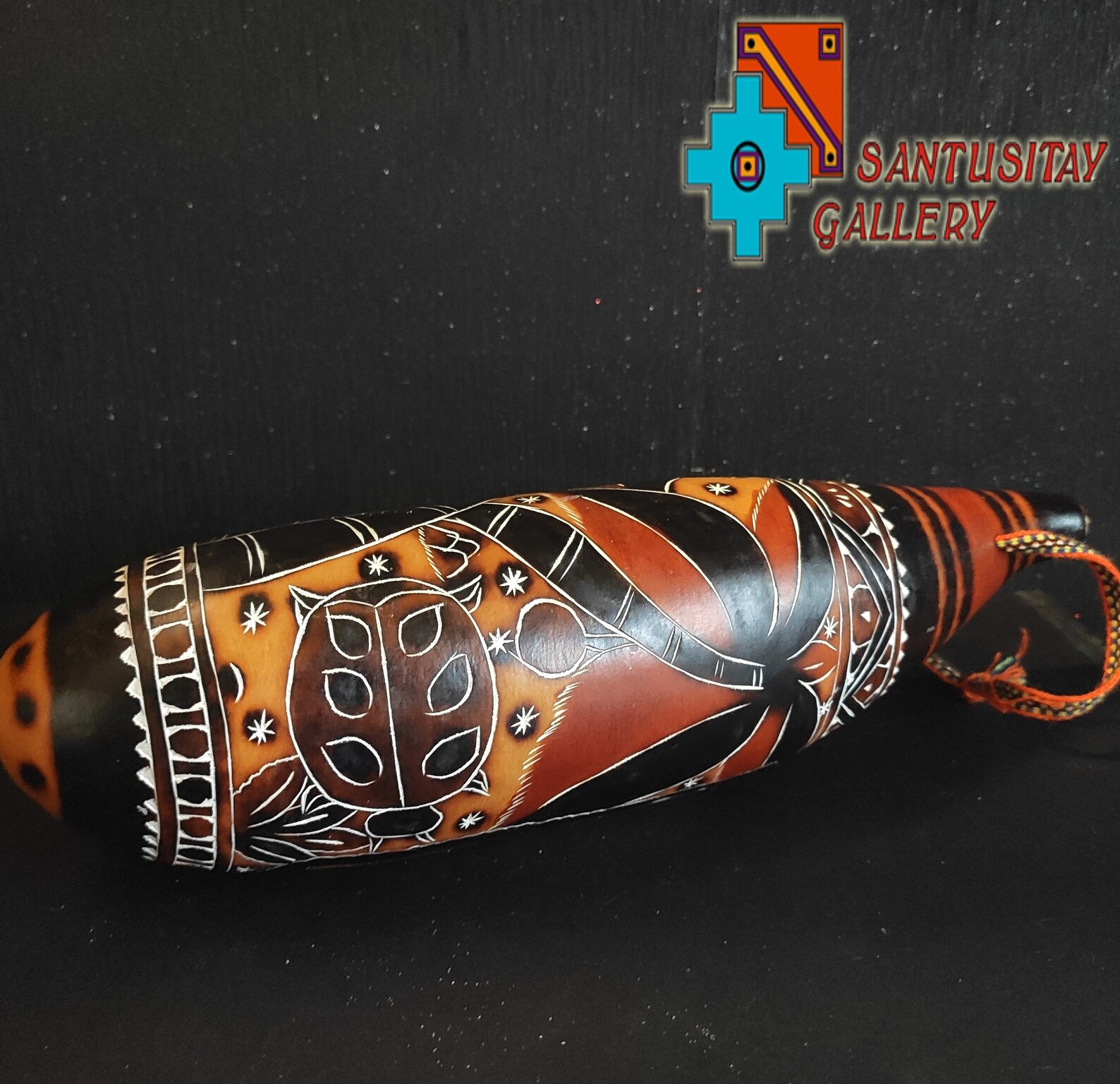 South American Carved Instrument Guiro Peruvian Folk Art Hand Carved ...