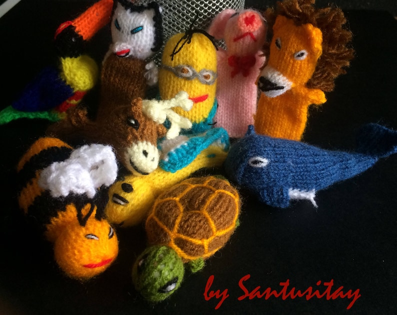 Knitted Finger Puppet Yarn Wool Kids Funny Toy Gift Children - Etsy UK
