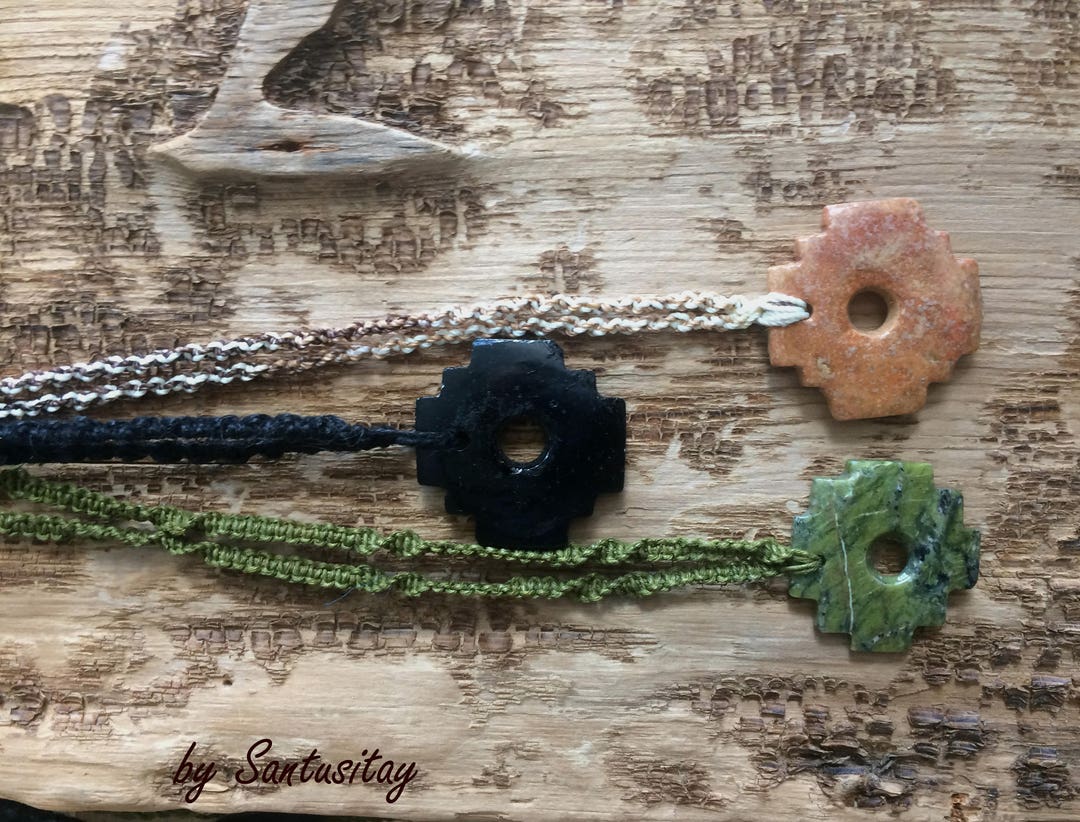 Soap Stone Chacana Andean Cross Inca Cross Necklace Pendant - Etsy