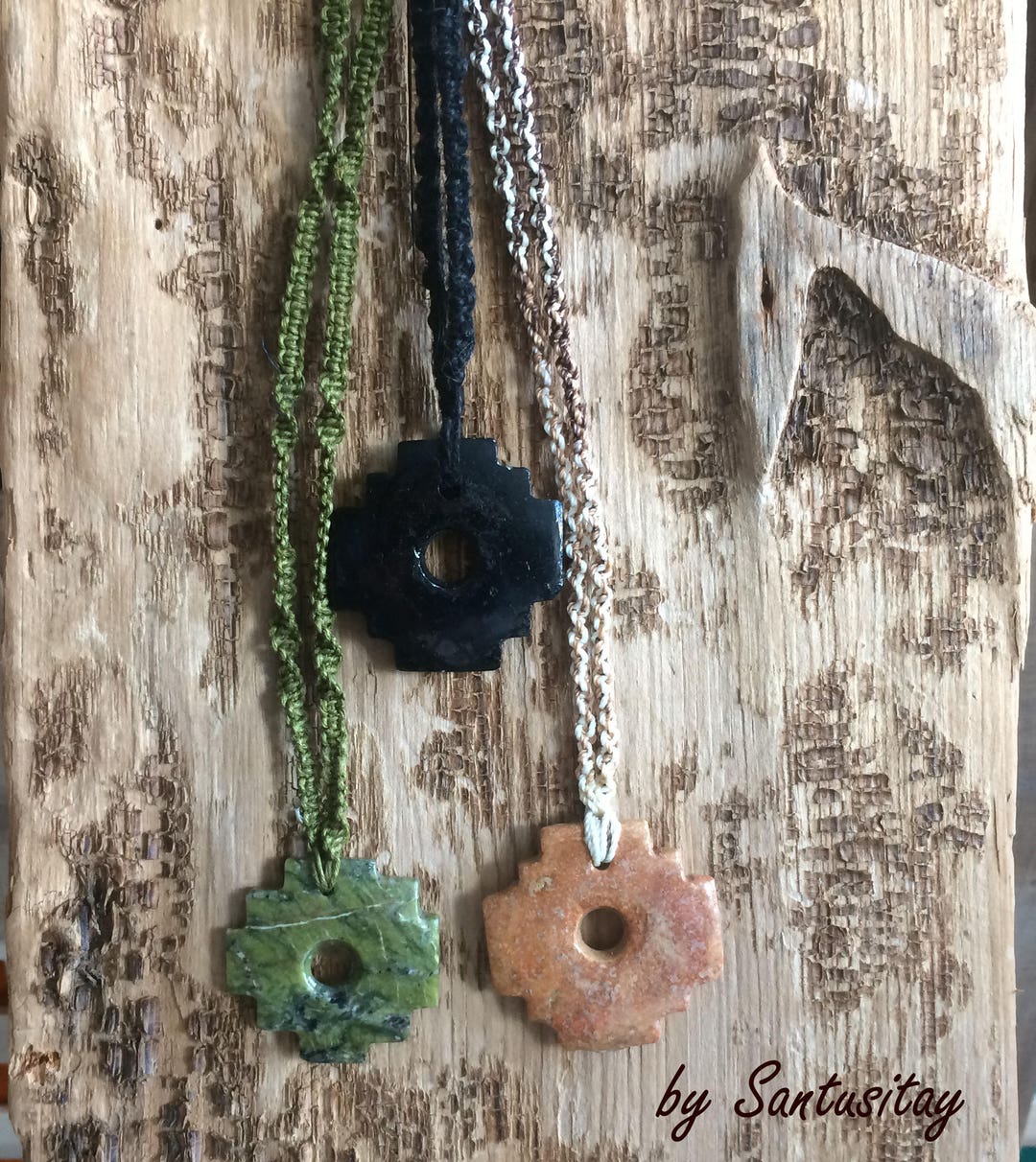 Soap Stone Chacana Andean Cross, Inca Cross Necklace Pendant Hand Made ...