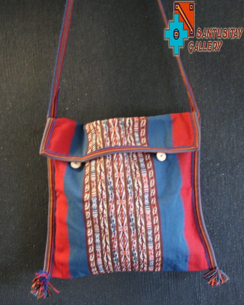 Hand Crafted on the Loom Alpaca Wool Bag Chuspa Traditional Beautiful ...