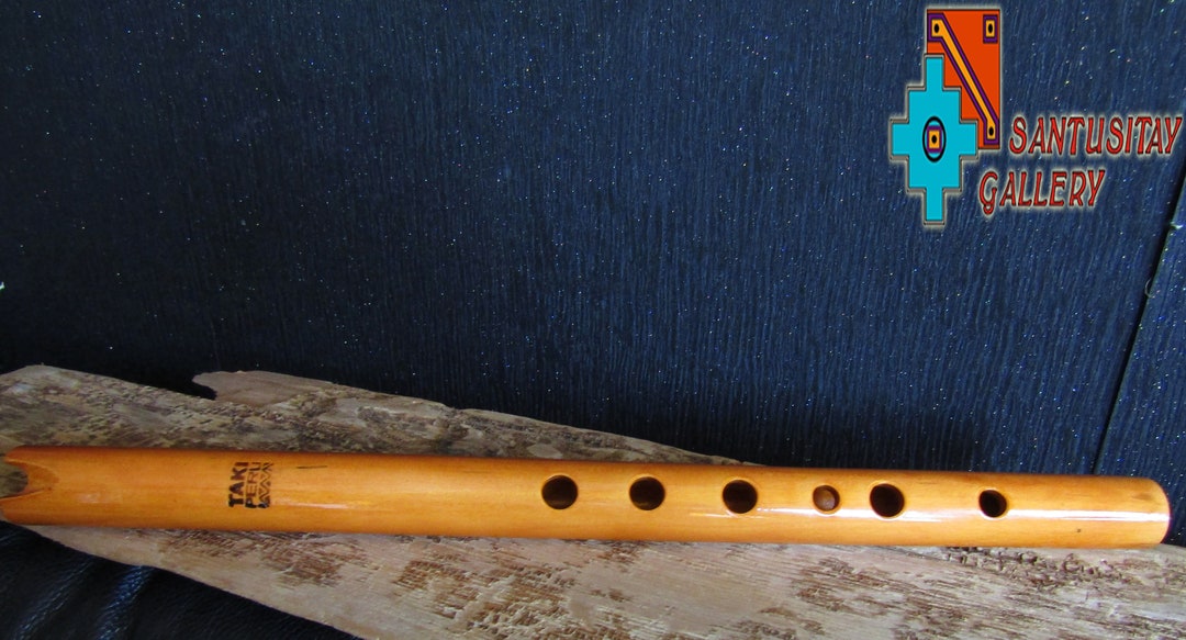 Peruvian Quena Flaute Instrument Folk Art Handcrafted Amazonian Wood ...