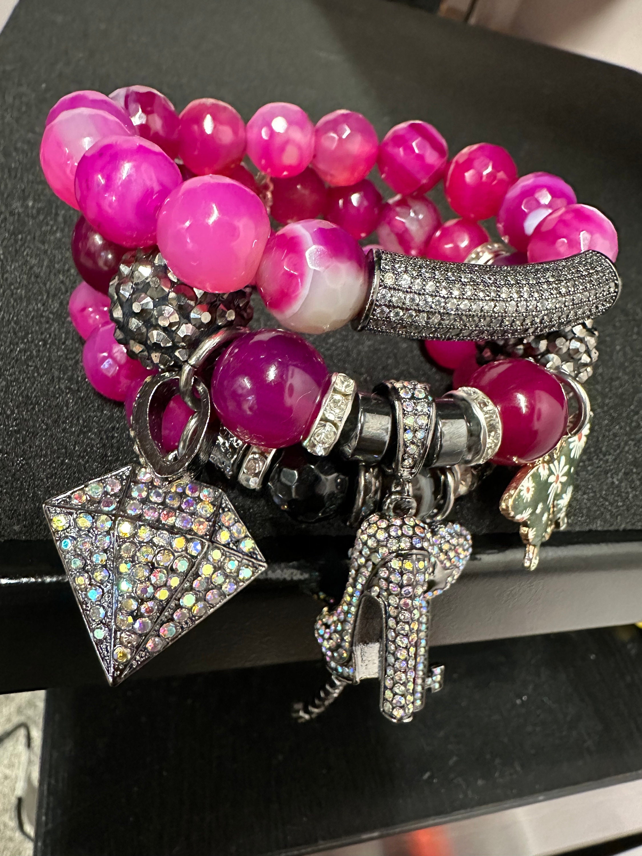 Love Her Style Beaded Charm Stack for Her Oversized Bead and - Etsy