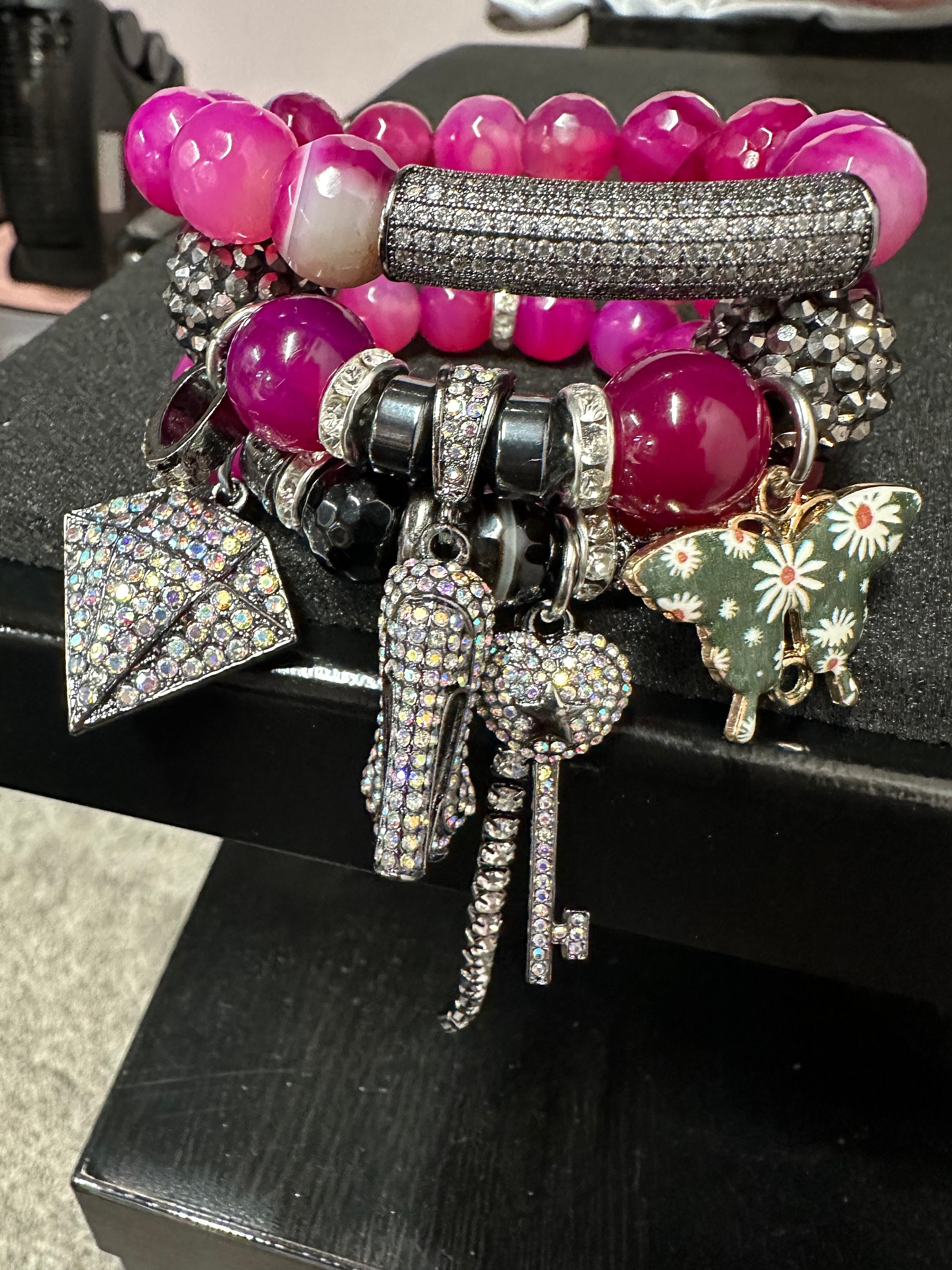 Love Her Style Beaded Charm Stack for Her Oversized Bead and - Etsy