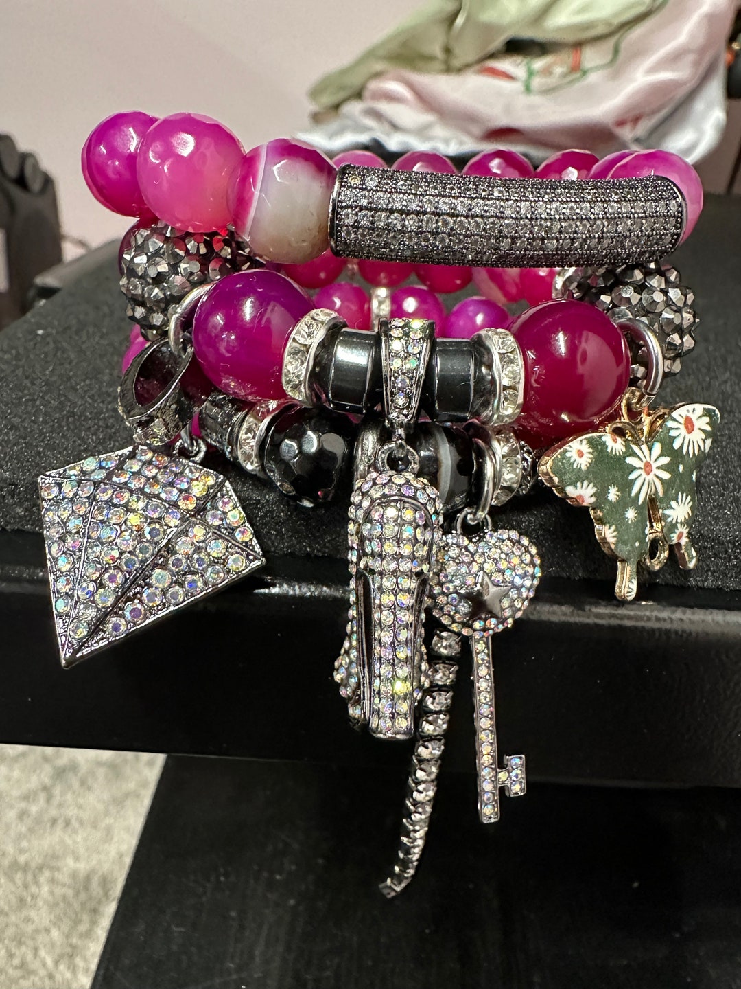 Love Her Style Beaded Charm Stack for Her Oversized Bead and - Etsy