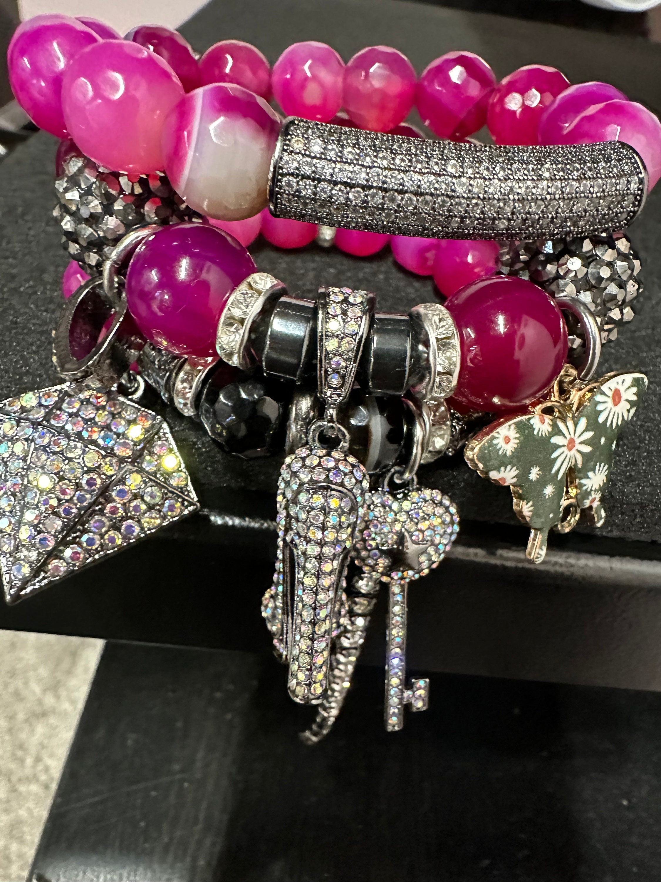 Love Her Style Beaded Charm Stack for Her Oversized Bead and - Etsy