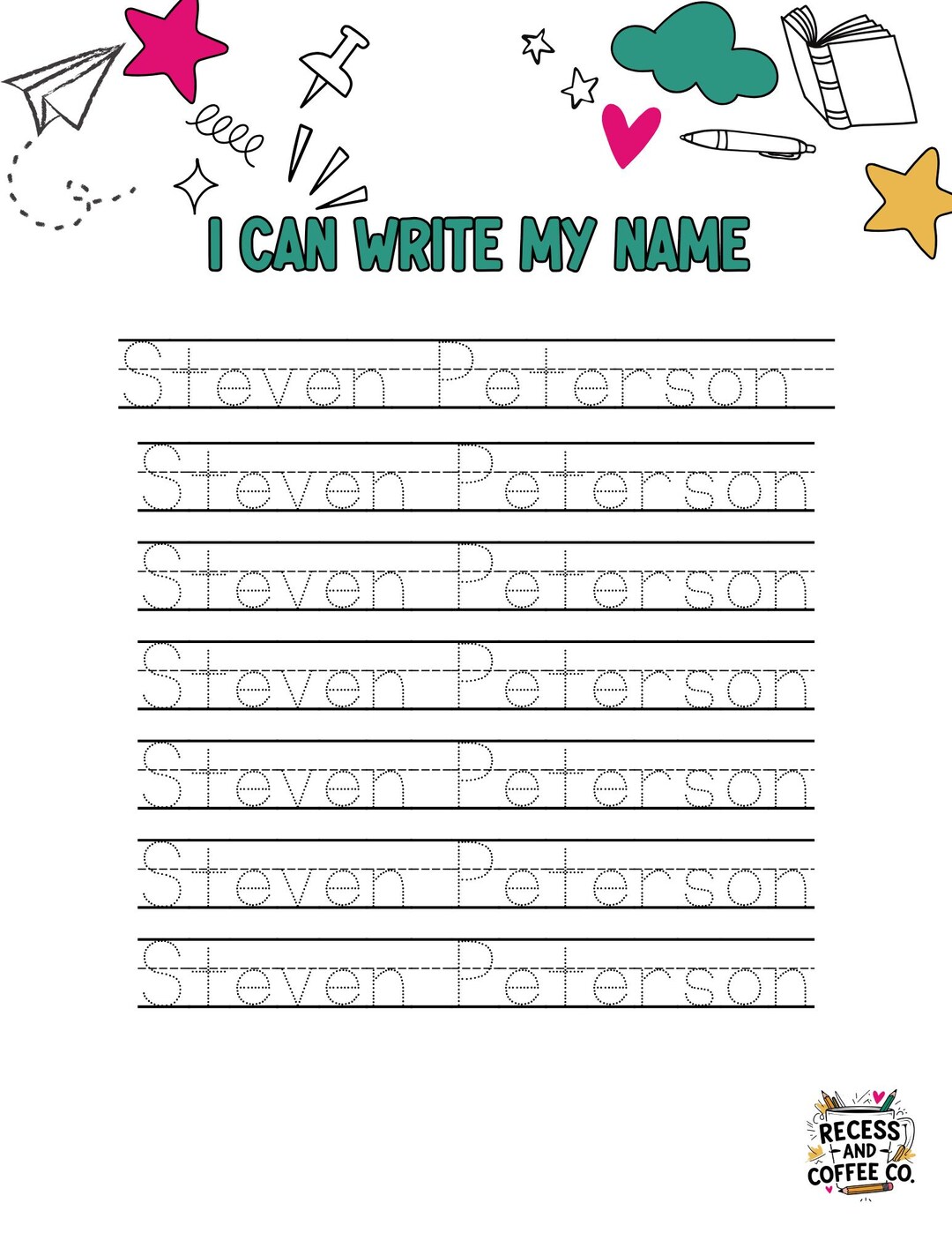 Editable “I Can Write My Name” Worksheet | Preschool & Kindergarten ...