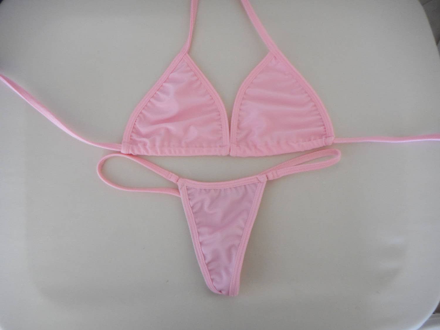 Pink G String Bikini Exotic Dancewear Micro V Back String Etsy