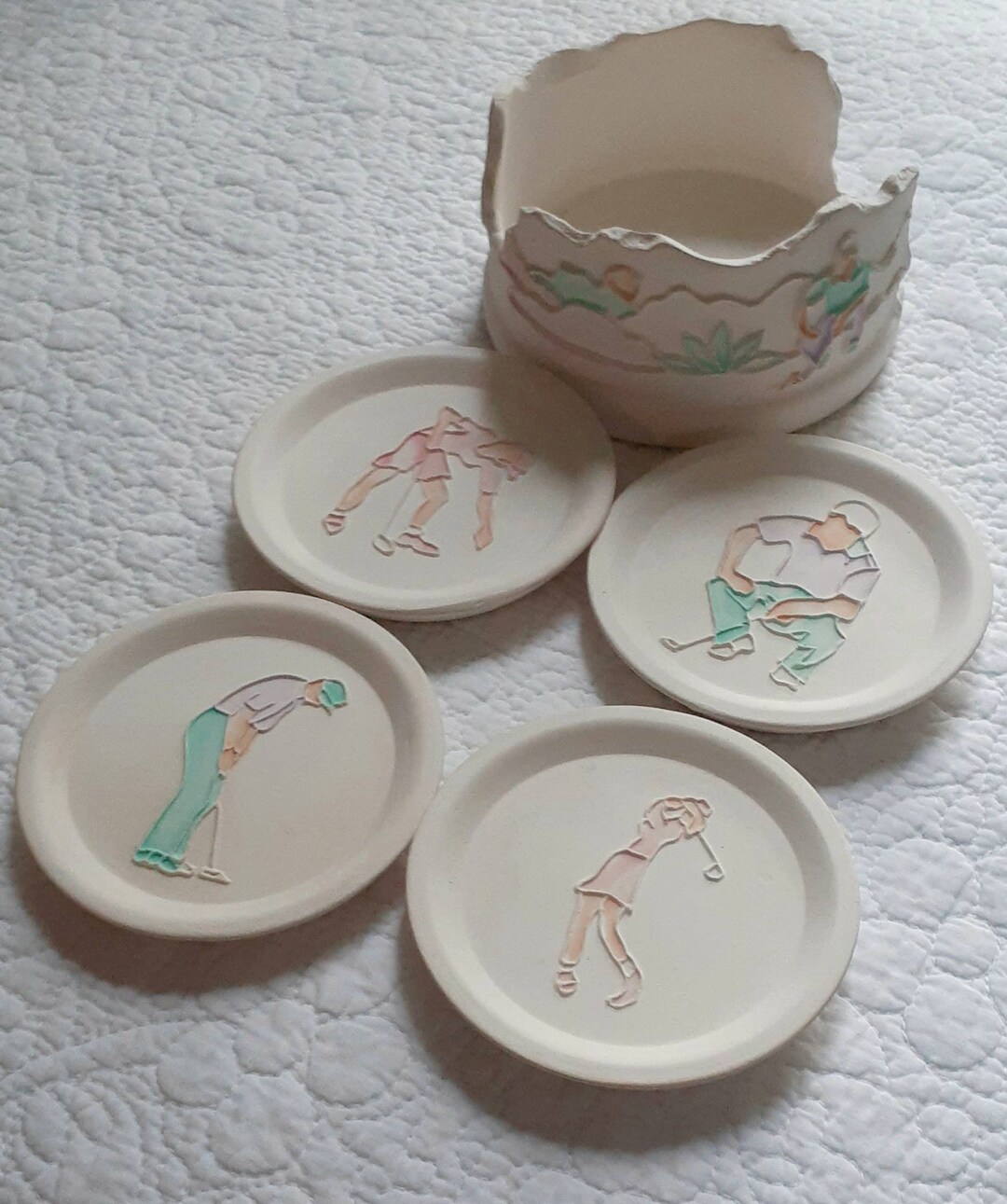 Golf Coasters Vintage Sports Barware 80s 90s Golfer Bar - Etsy