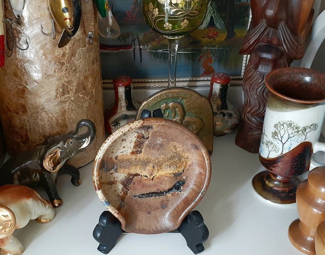 Vintage Lee Shank Pottery, Handmade Clay Dish, Pipe Rest, Spoonrest ...