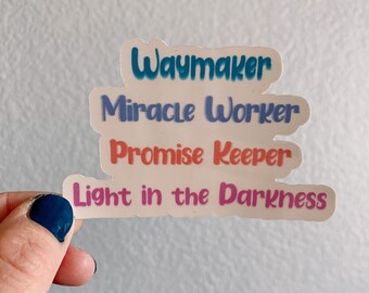 Waymaker Sticker | Miracle Worker Sticker | Christian Sticker | Laptop ...