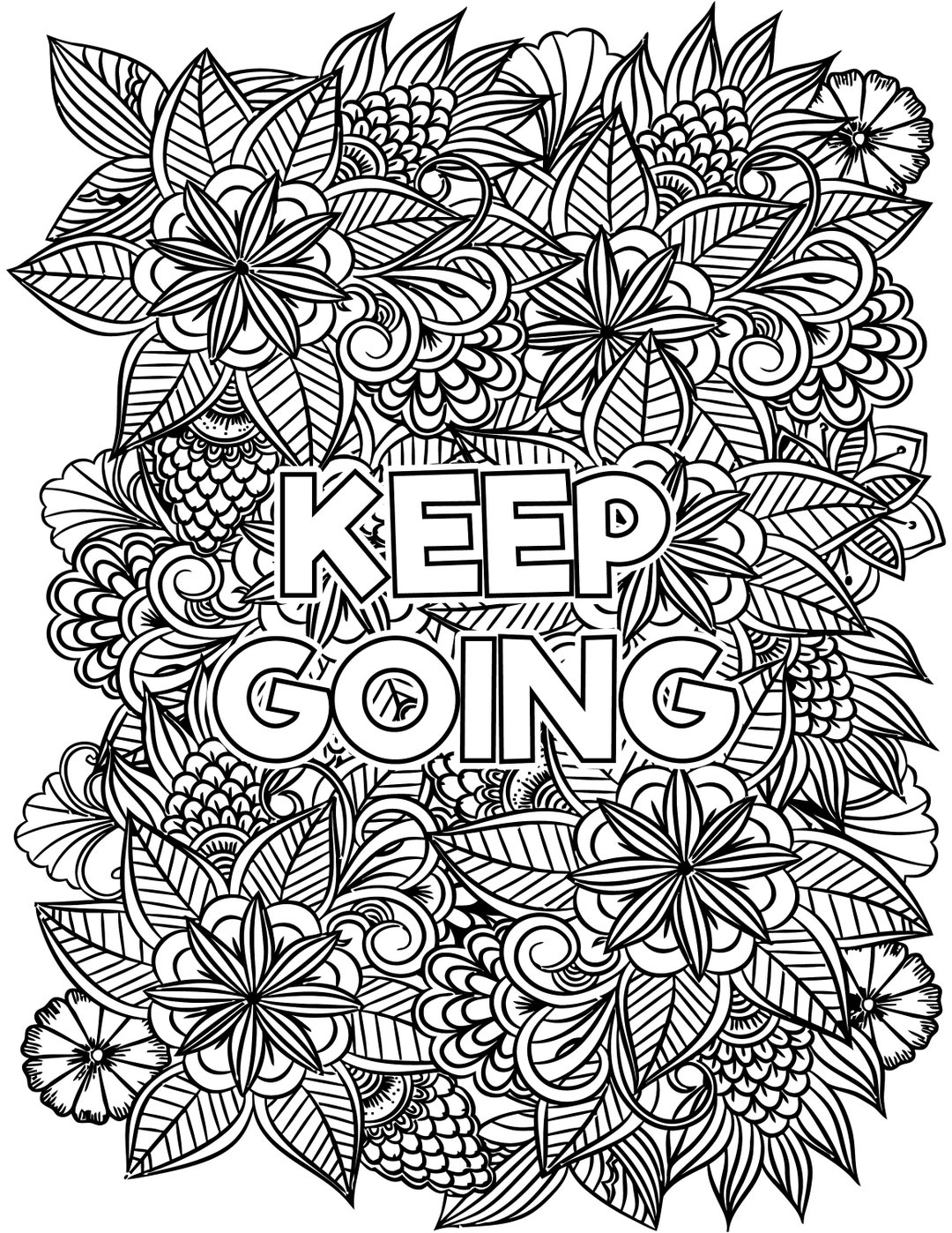 Keep Going Coloring Page Digital Download - Etsy