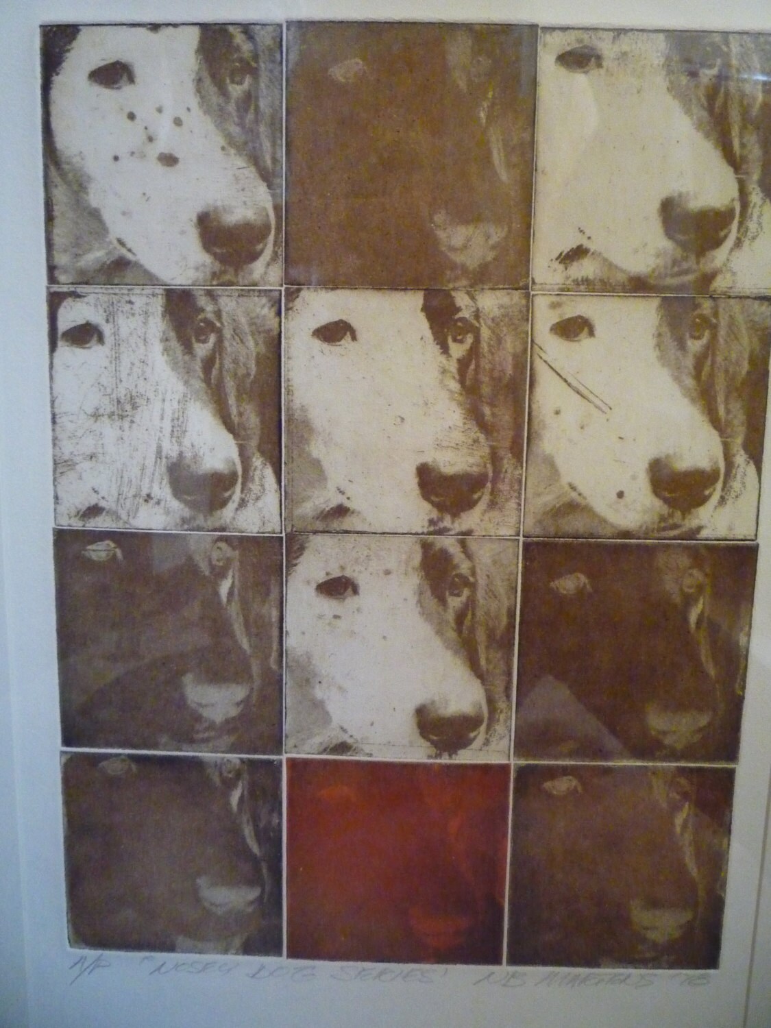 Dog Lithograph Print "nosy Dog Series" Vintage Signed & Dated Artist's ...
