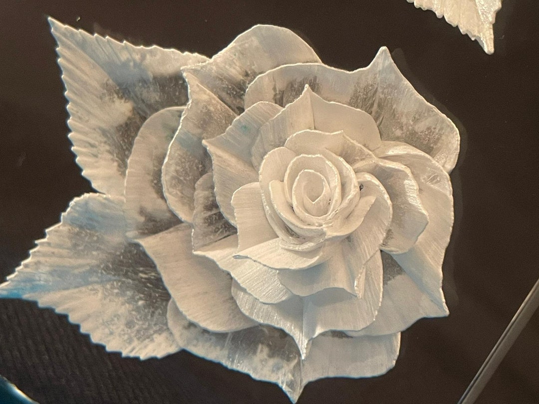 Hand-carved Rose Acrylic Sculpture – Elegant Floral Art, Unique Home ...