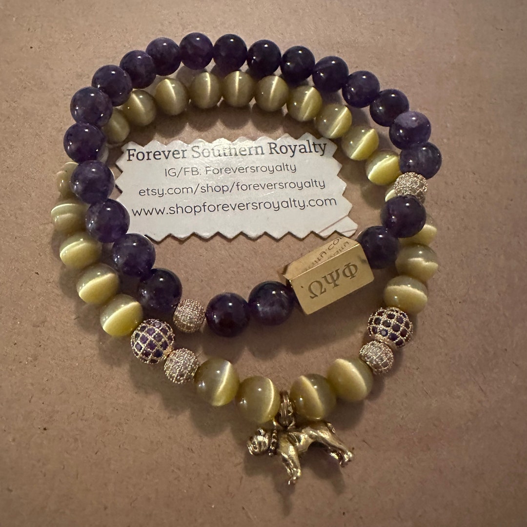 2 Omega Psi Phi Gemstone Bracelets. - Etsy
