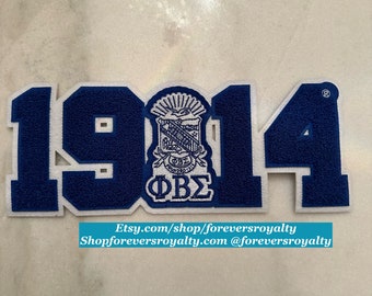 Phi Beta Sigma Small Embroidered Symbols Iron On 3 1914 Blue and White ...