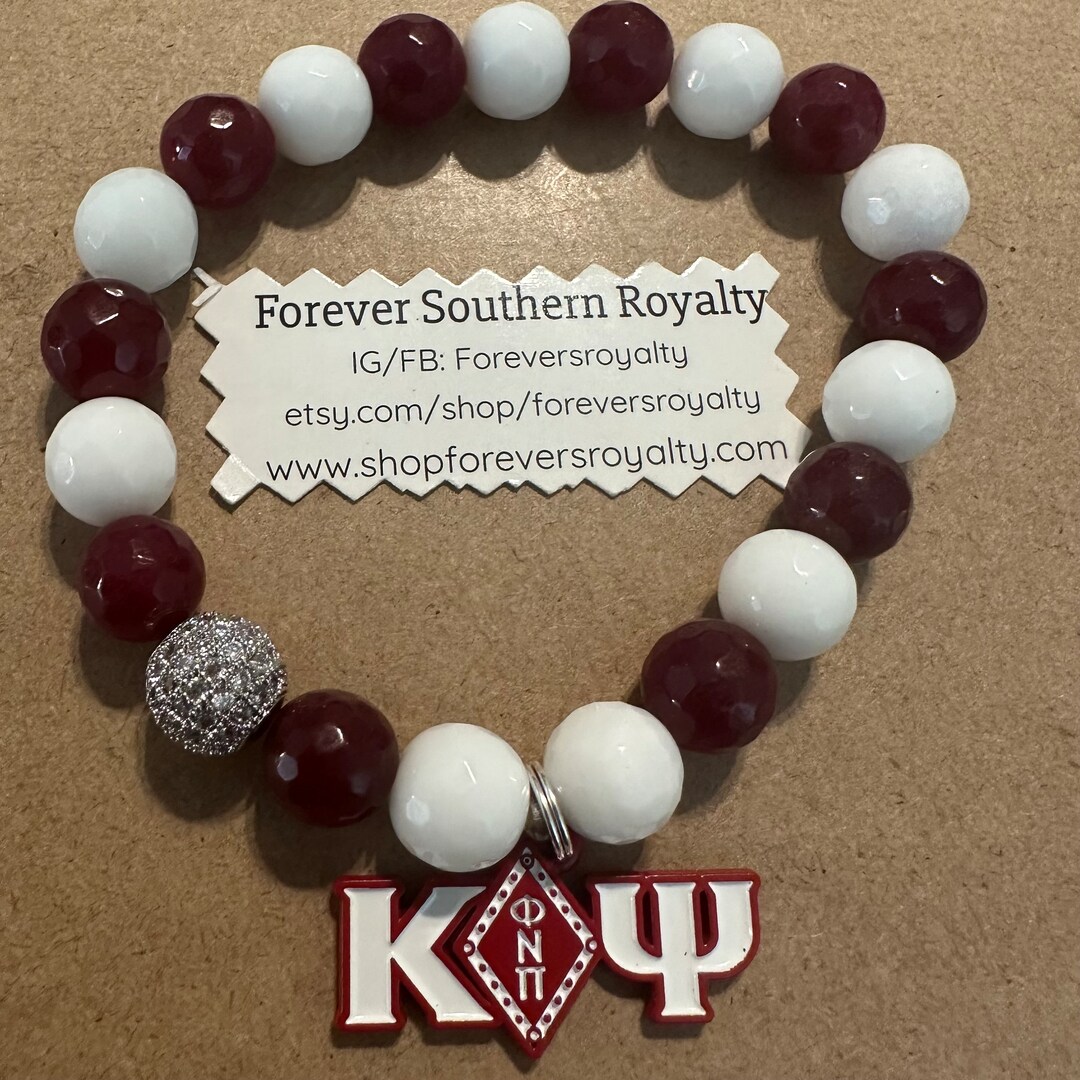 Red and White Kappa Alpha Psi Bracelet. - Etsy