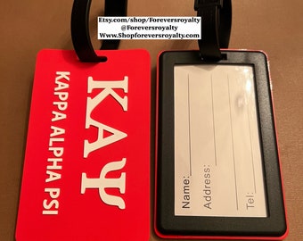 Custom Engraved Kappa Alpha Psi Luggage Tags Personalized Kappa Bag ...