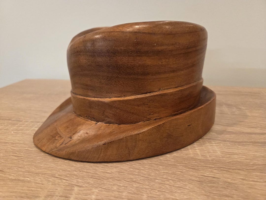 French Vintage Wood Hat Block: Fedora Trilby Hat Form - Etsy