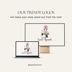 Editable Pink Sewing Girl Logo Design Pink Girl Logo - Etsy
