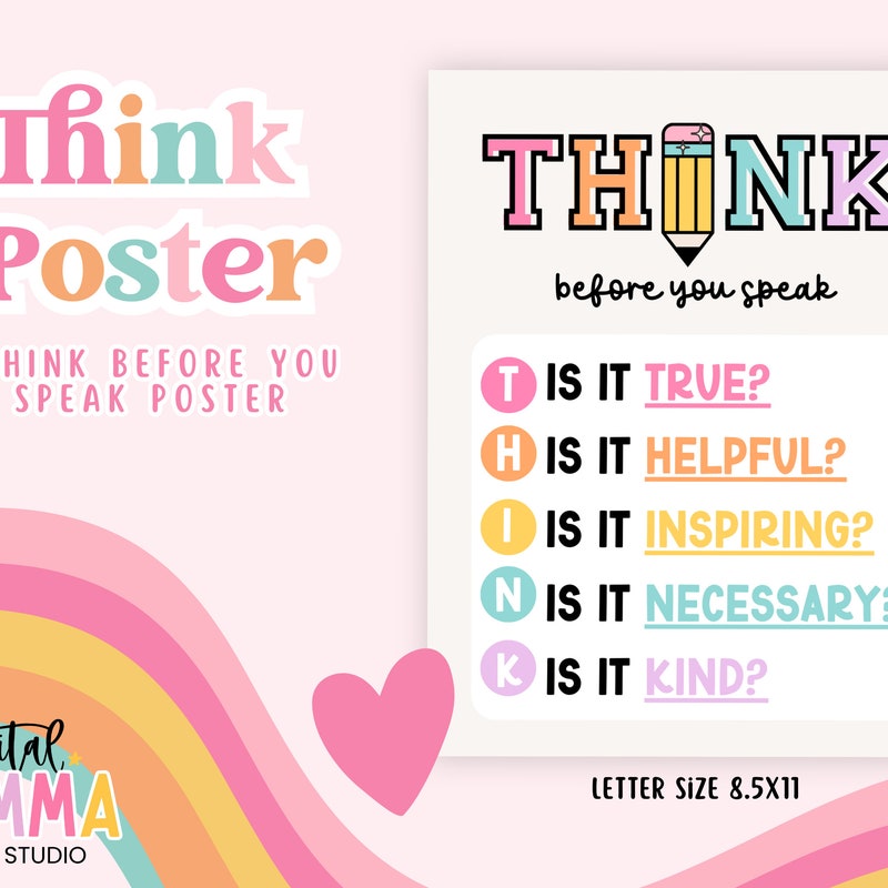 Think Before You Speak Poster - Etsy