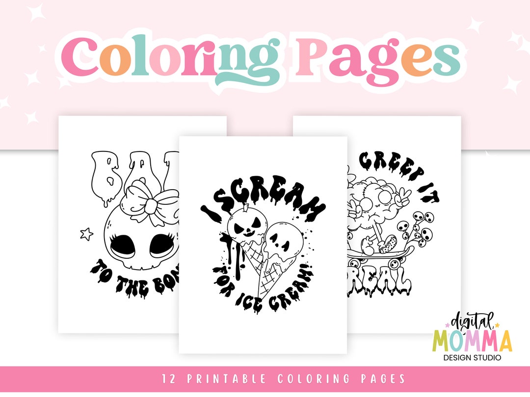 Printable Spooky Goth Halloween Coloring Pages, Teenager, Adult ...