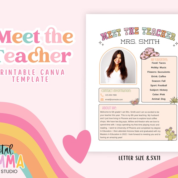 Meet the Teacher Western Template - Etsy