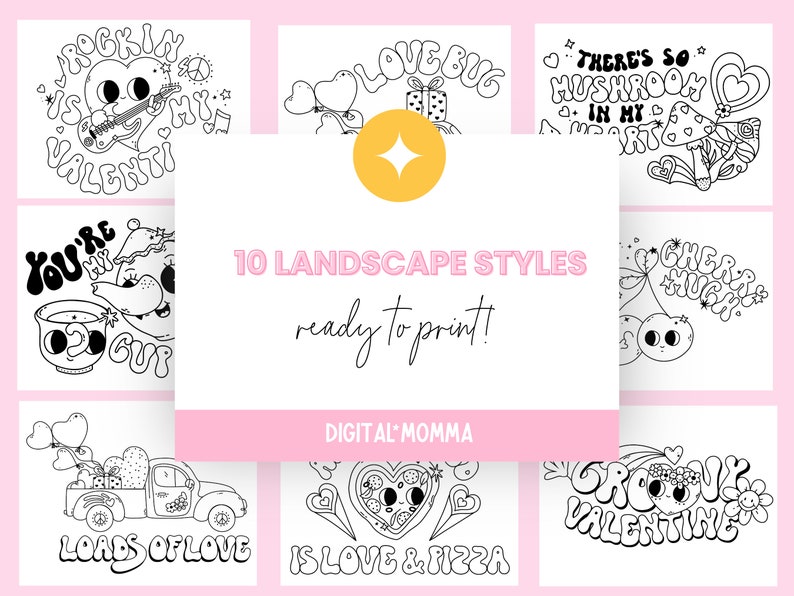 Valentine Coloring Pages, Printable Retro Valentine Coloring Pages ...