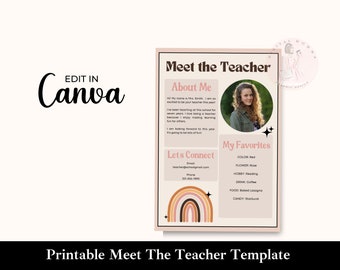 EDITABLE Neutral Meet the Teacher Template Minimalists Meet - Etsy
