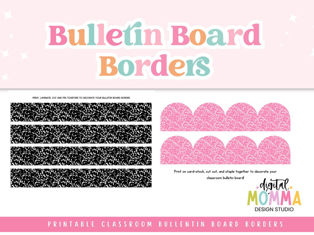 Bright Classroom Bulletin Board Borders, Printable Bulletin Board ...