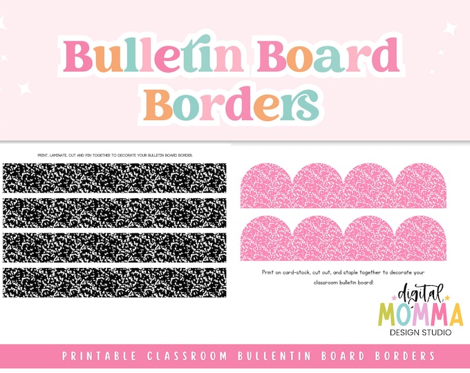 Scalloped Borders, Boho Bulletin Board Borders, Boho Neutral Classroom ...