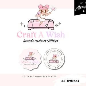 Editable Crafting Logo Template, Craft Girl Logo, Crafting Fairy Logo ...