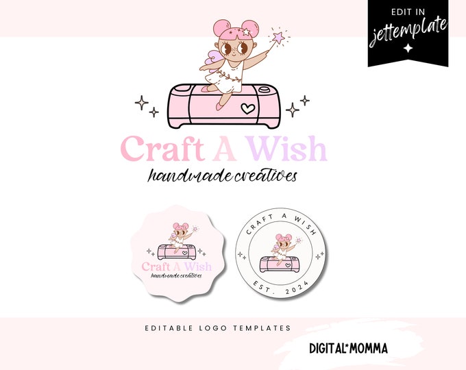 Epoxy Pen Crafter Logo, Handcrafter Girl Logo, Crafter Lady Logo, Craft ...