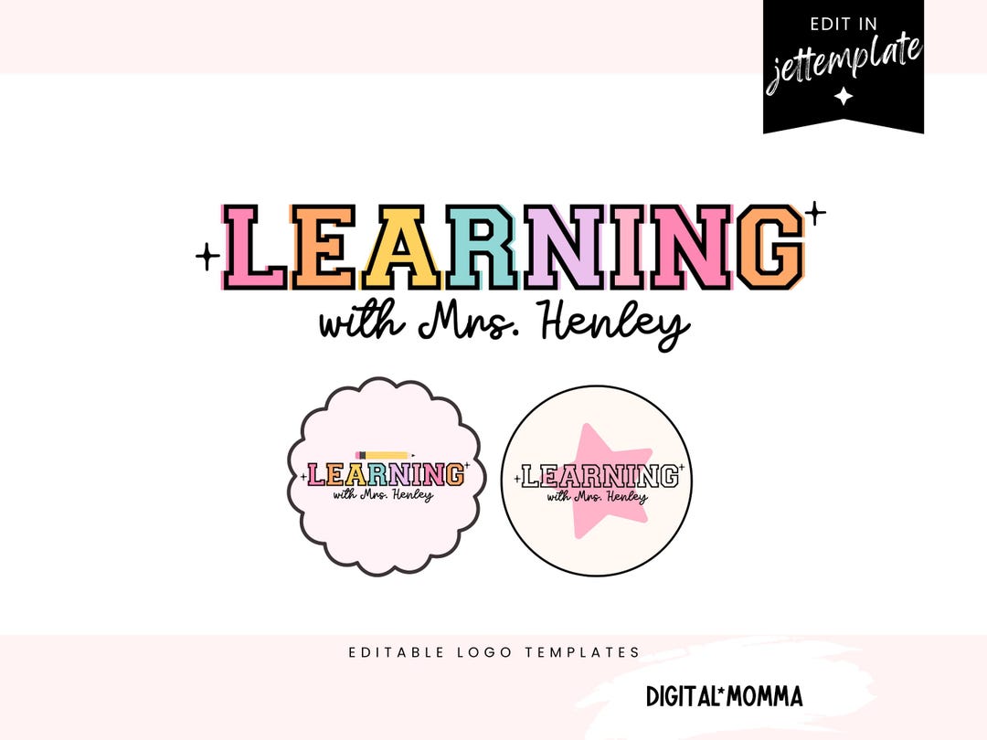 Editable Teacher, Classroom Logo Design, Logo Template, Trendy Logo ...