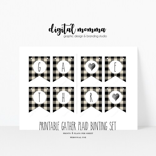 Thanksgiving Banner Printable DIY Buffalo Plaid | Etsy