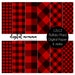 12x12 Buffalo Red/black Plaid Digital Paper, Lumberjack Digital Paper ...