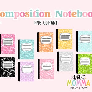 Composition Notebook Clipart, PNG School Clipart, Back to School ...