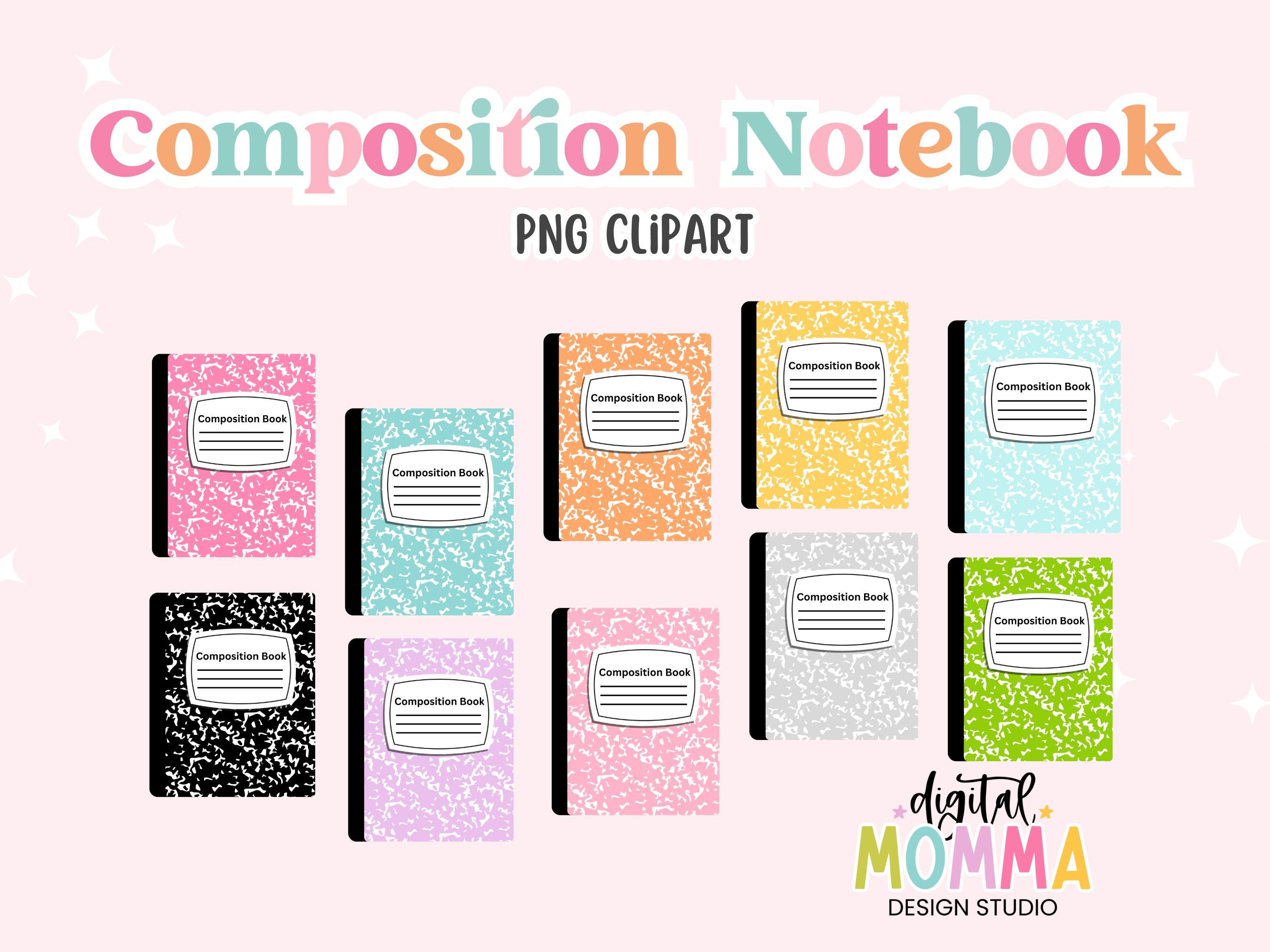Composition Notebook Clipart, PNG School Clipart, Back to School ...