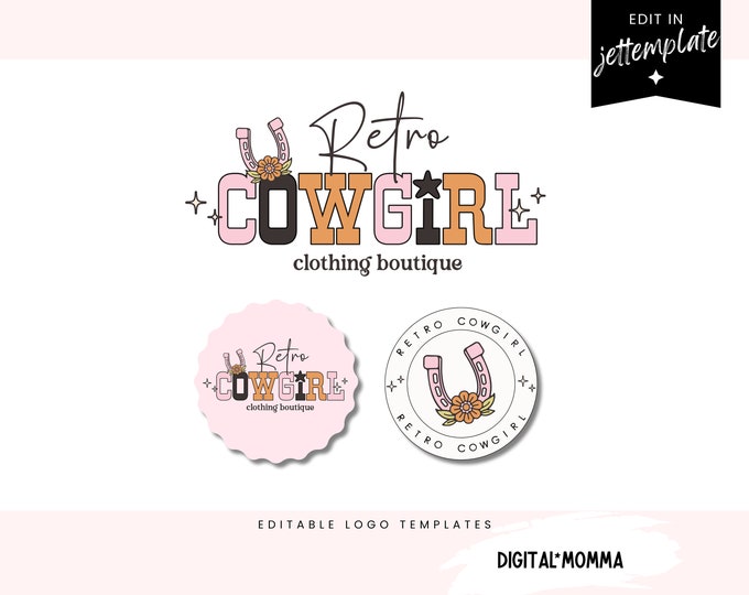 Rodeo Girls Logo, Pink Cowgirl Logo, Retro Cowgirl Logo, Cowgirl ...