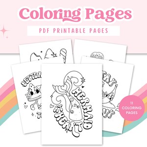 Groovy Summer Coloring Pages, Retro Summer Color Sheets, PDF Digital ...