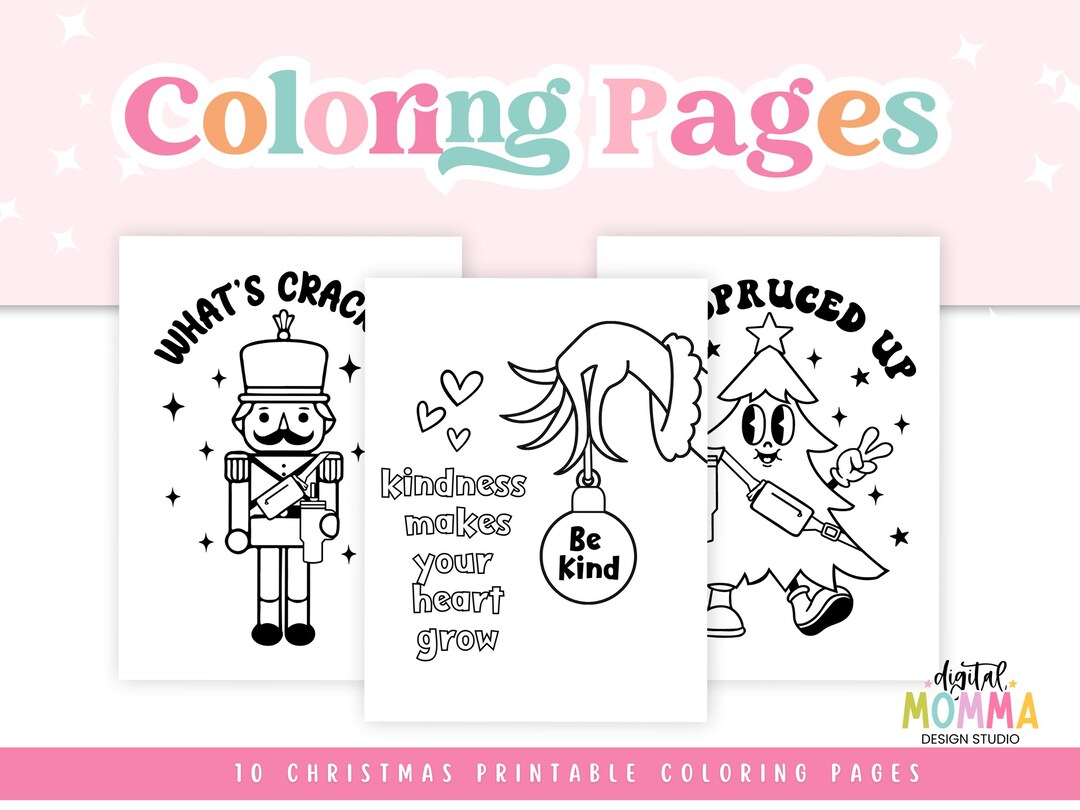 Retro Christmas Coloring Pages, Groovy Printable Activity Pages ...