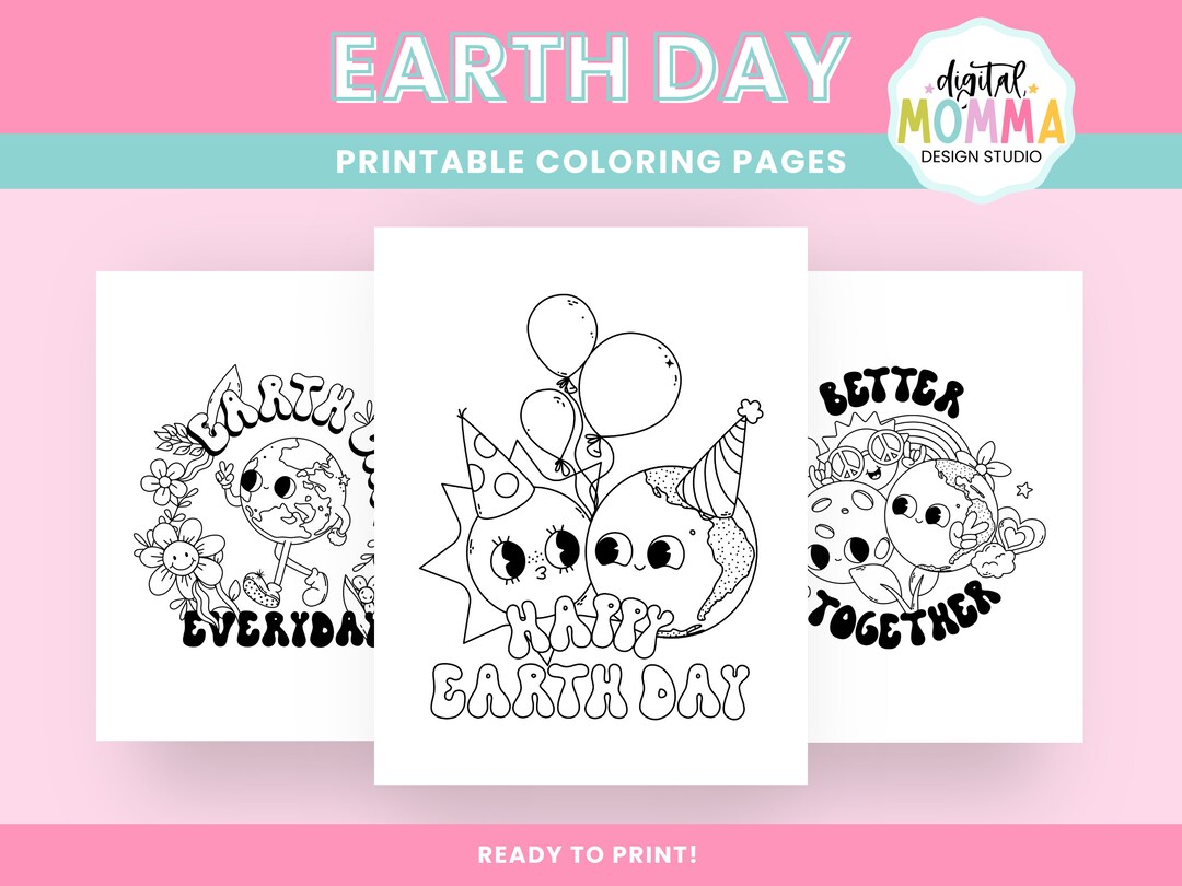 Earth Day Coloring Pages, PDF Printable Color Pages, Environment ...