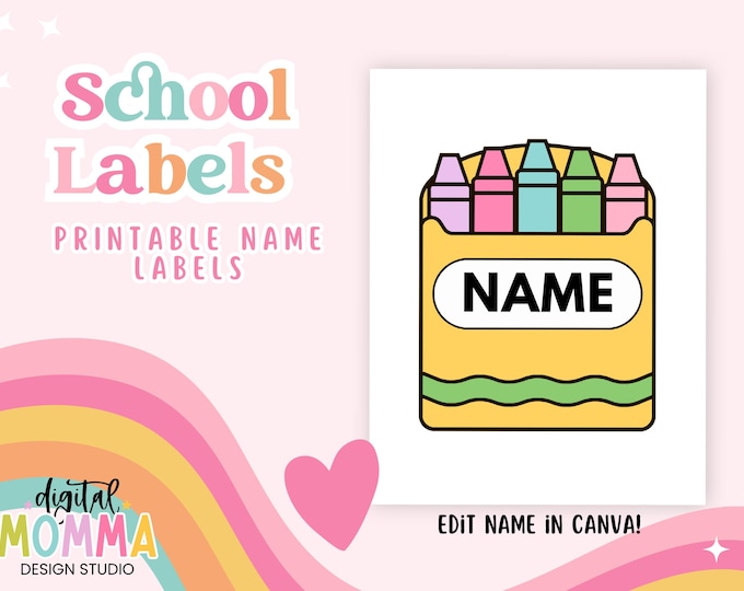 Crayon Cubby Label for Daycare or Prek, Editable in Canva - Etsy Canada
