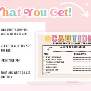 Printable Teacher Mail, Teacher Mail, Brag Note, Printable Teacher ...