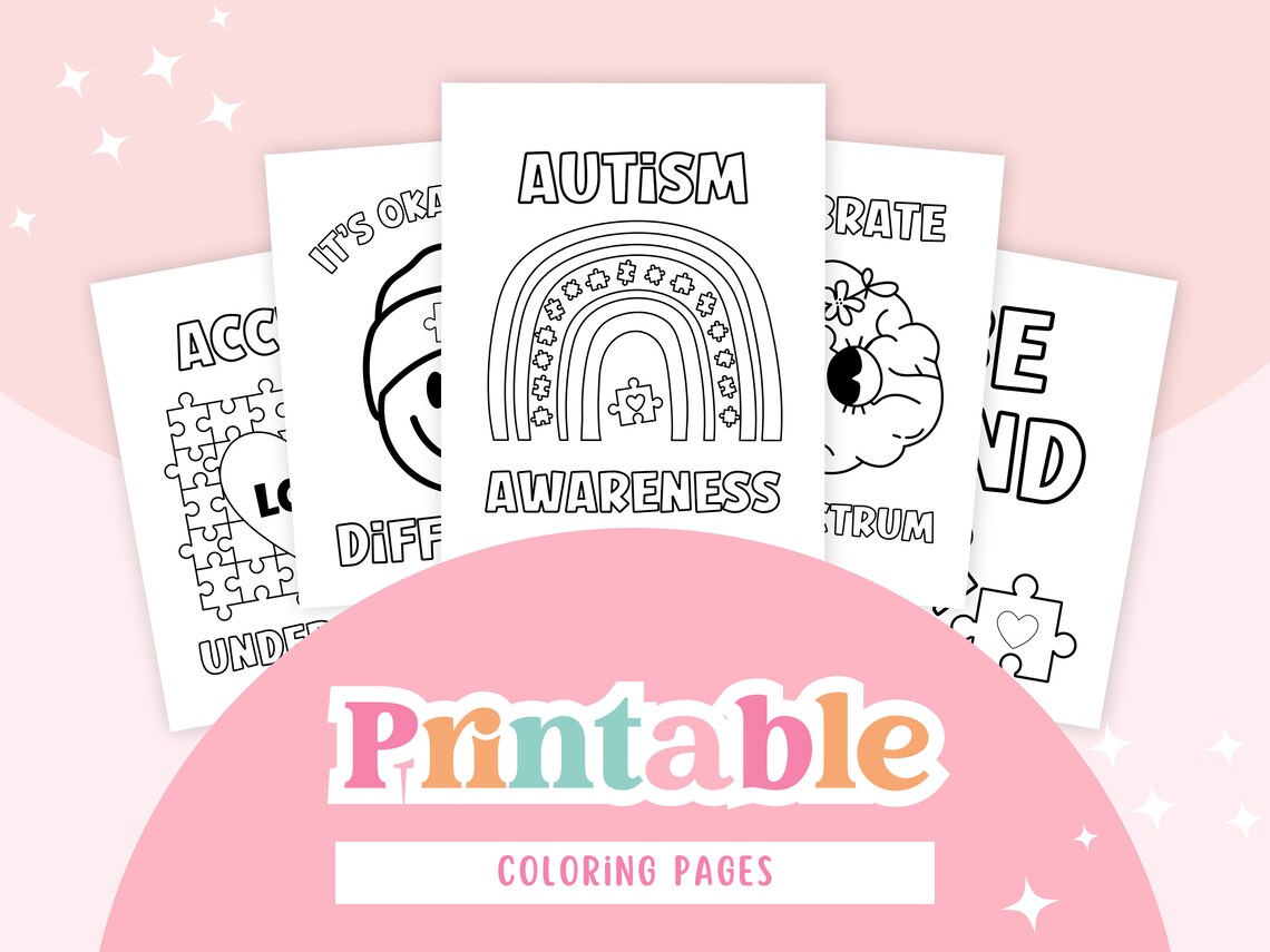 Printable Autism Awareness Coloring Pages, Neurodiversity, Autism ...