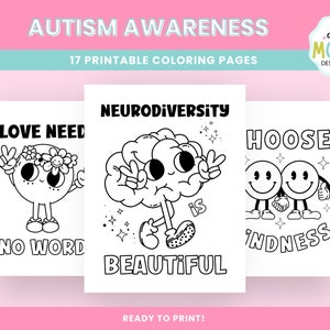 Printable Autism Awareness Coloring Pages, Neurodiversity, Autism ...